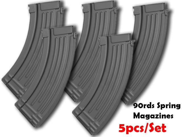 [Jing Gong] JG AK47 AEG Airsoft Spring Mid-Cap Magazine [90rds] [5pcs ...