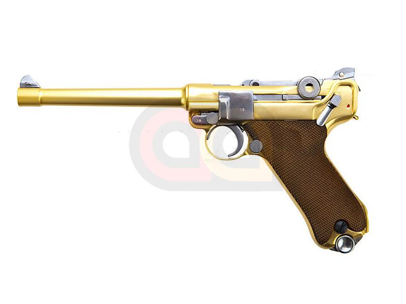 [WE-Tech] Full Metal Luger P08 6inch GBB Pistol [Gold] [Medium ...