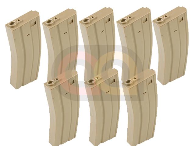 [MAG] M16 130rds Plastic Magazine Box Set[8pcs/Set][sand] – Asiaairsoft